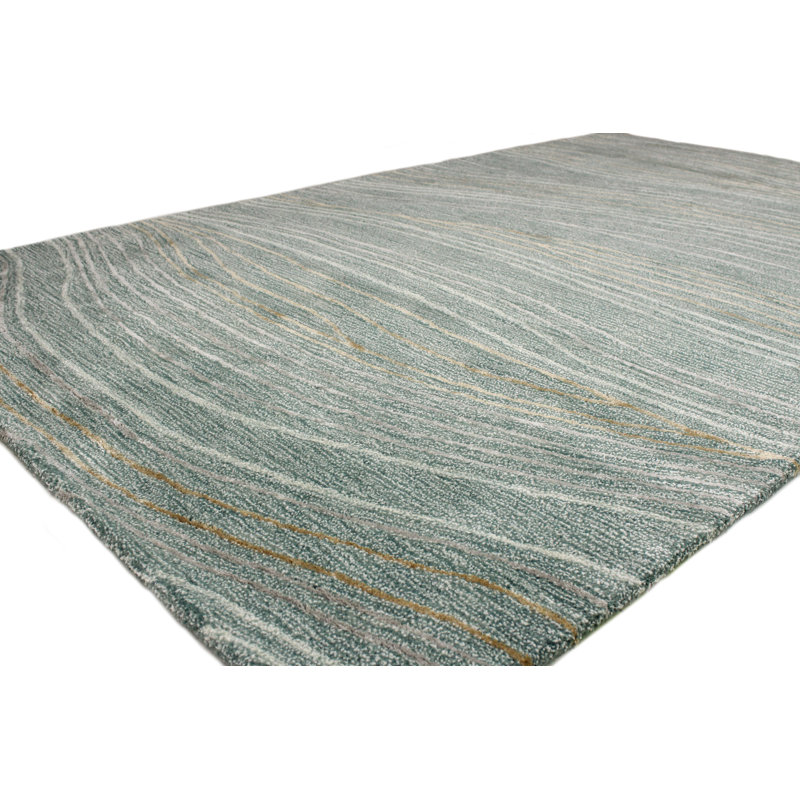 Darya Home Yong Collection Contemporary Abstract Area Rug Teal | Wayfair