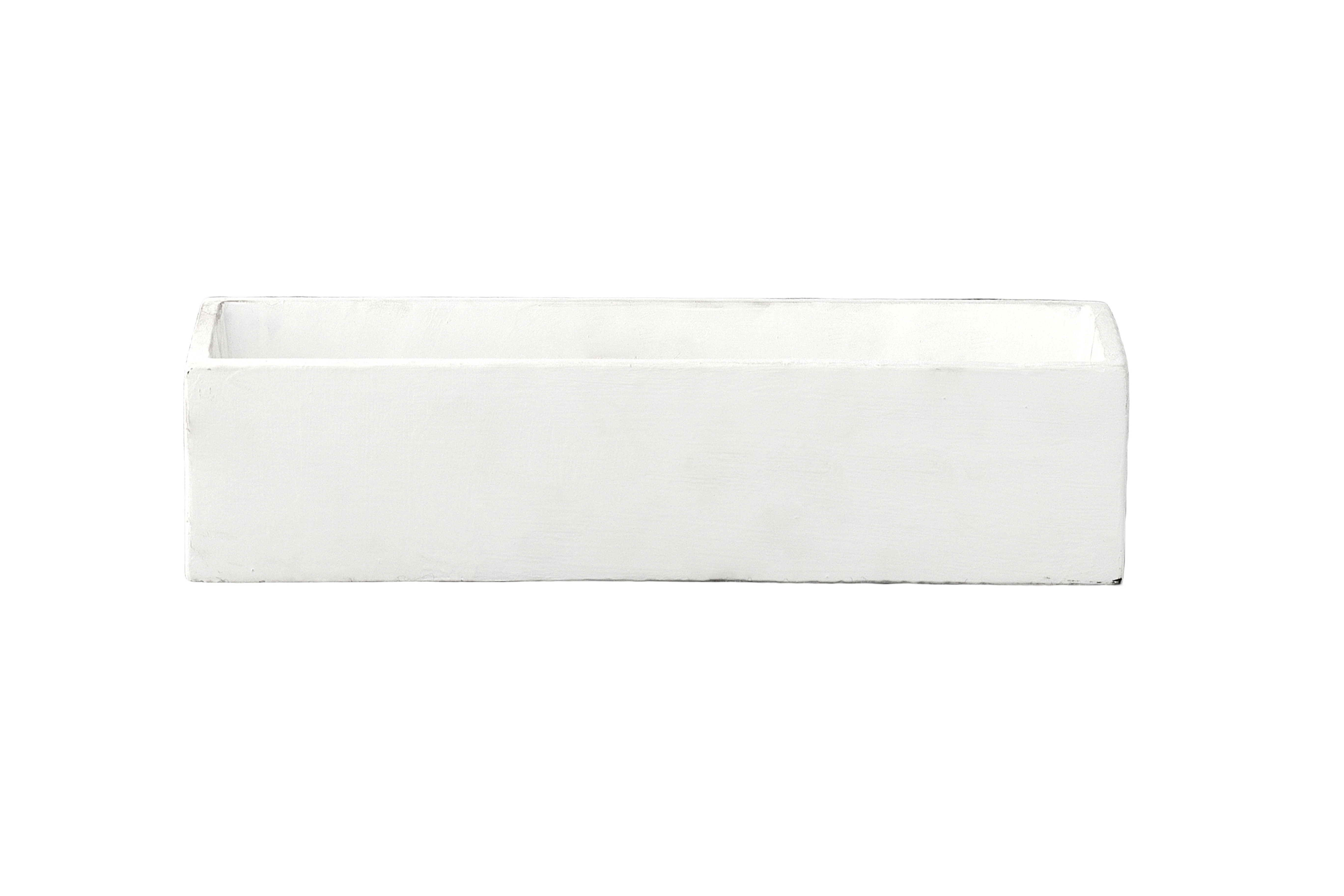 Urban Trends Cement Rectangle Flower Pot Matte Finish White-3.50"H ...