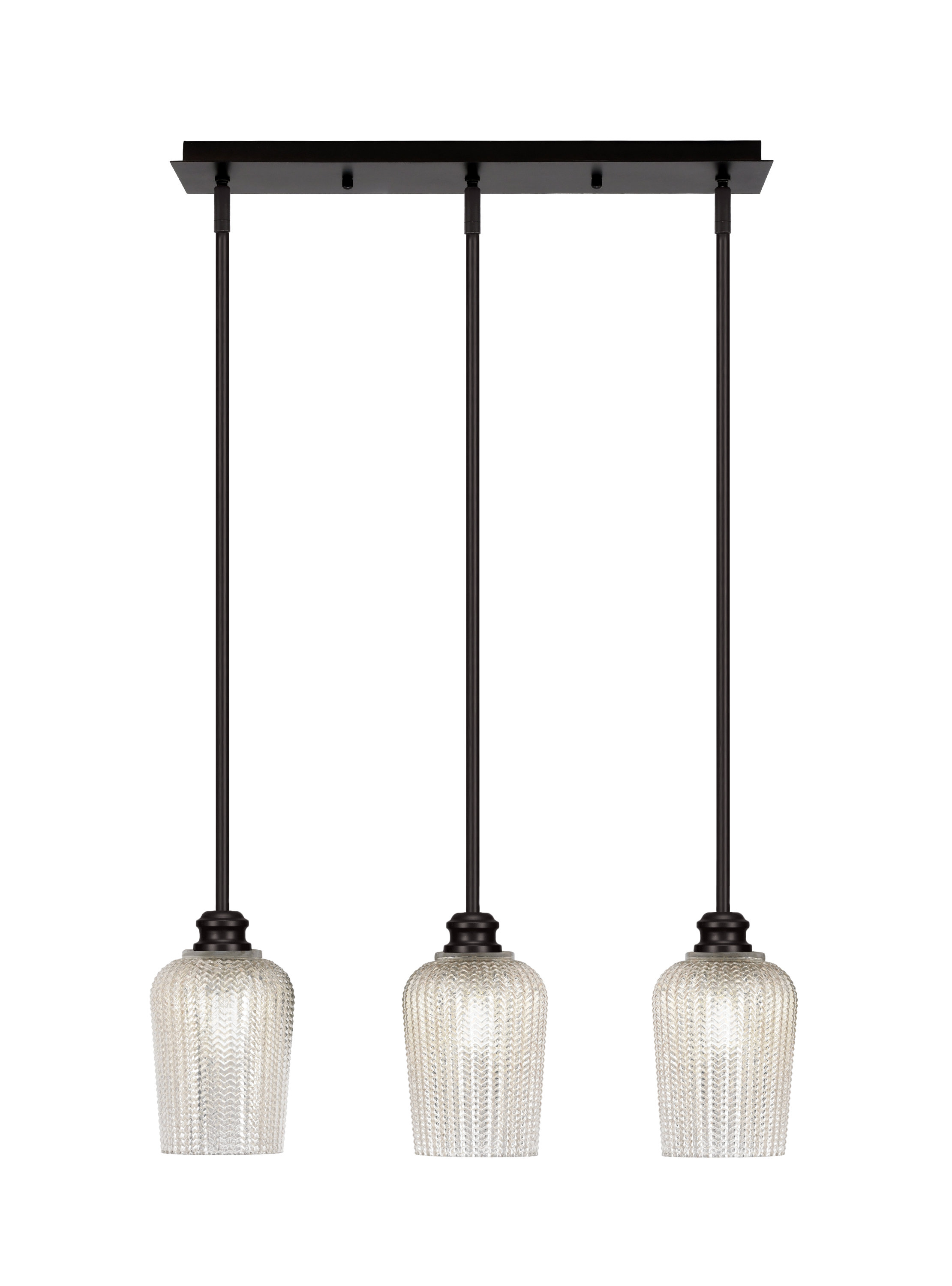 Toltec Lighting Edge 3 Light Linear Pendalier With 5" Glass | Wayfair