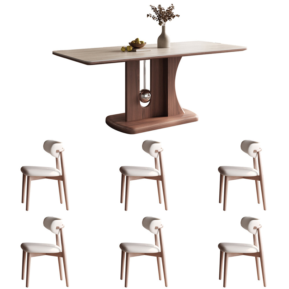 Elamer Retro simple high-end rectangular dining table set | Wayfair