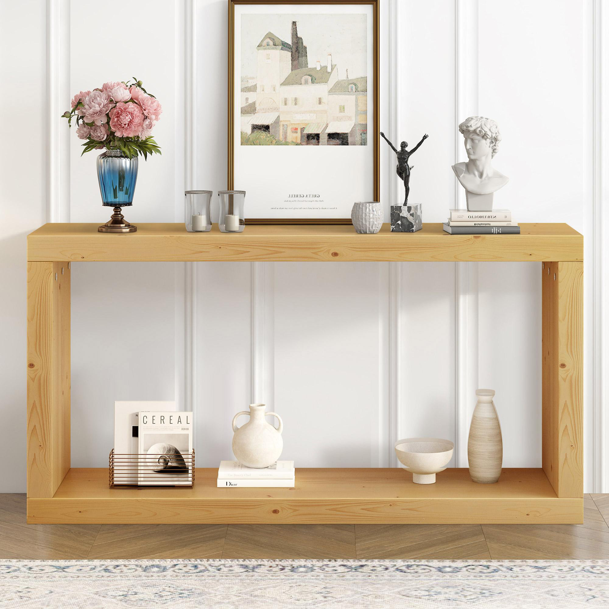 Latitude Run® Minimalist Console Table With Square Shaped Fashion ...