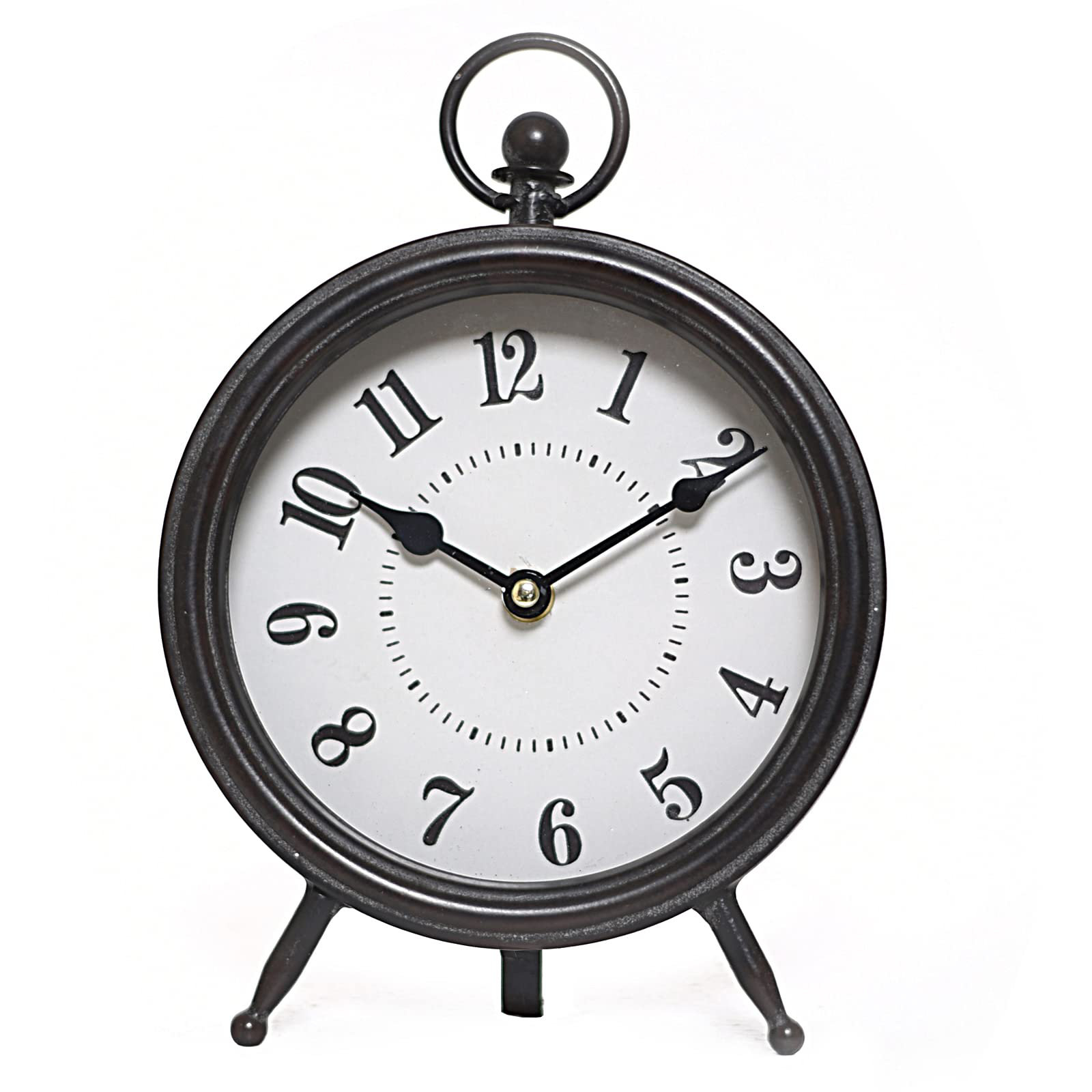 Astoria Grand Vintage Black Table Clock On Stand, Decorative Desk And ...