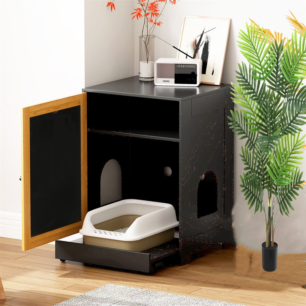 Tucker Murphy Pet™ Pet Cat Litter Box Enclosure Hidden Litter Box ...
