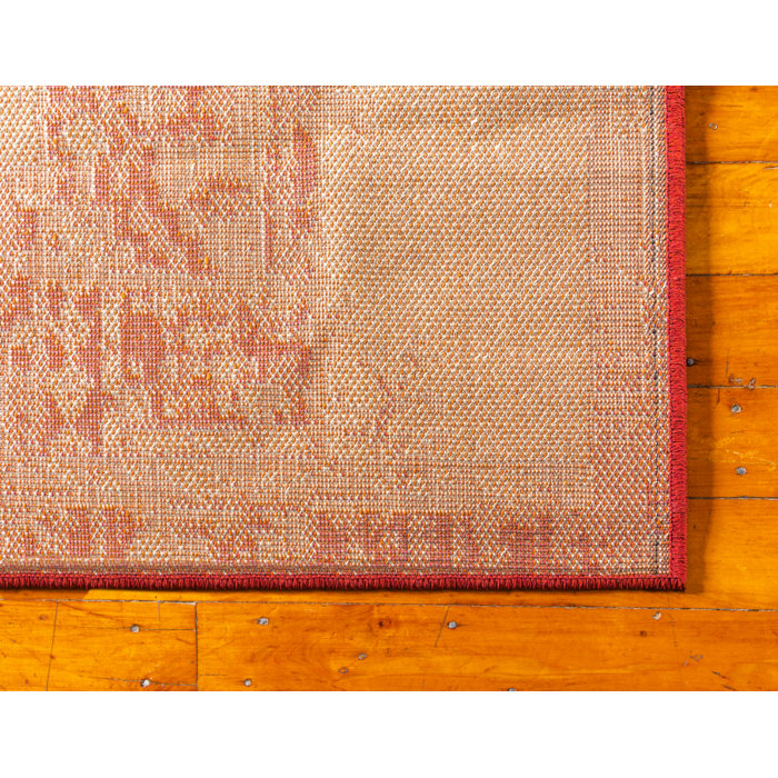 Williston Forge Veyo Machine Woven Performance Terracotta Rug & Reviews ...