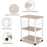 Ebern Designs Baker's Rack 3-Tier Kitchen Utility Microwave Oven Stand ...