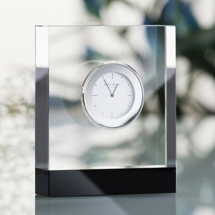 Belleek Modern & Contemporary Analog Crystalite Tabletop Clock in Glass ...