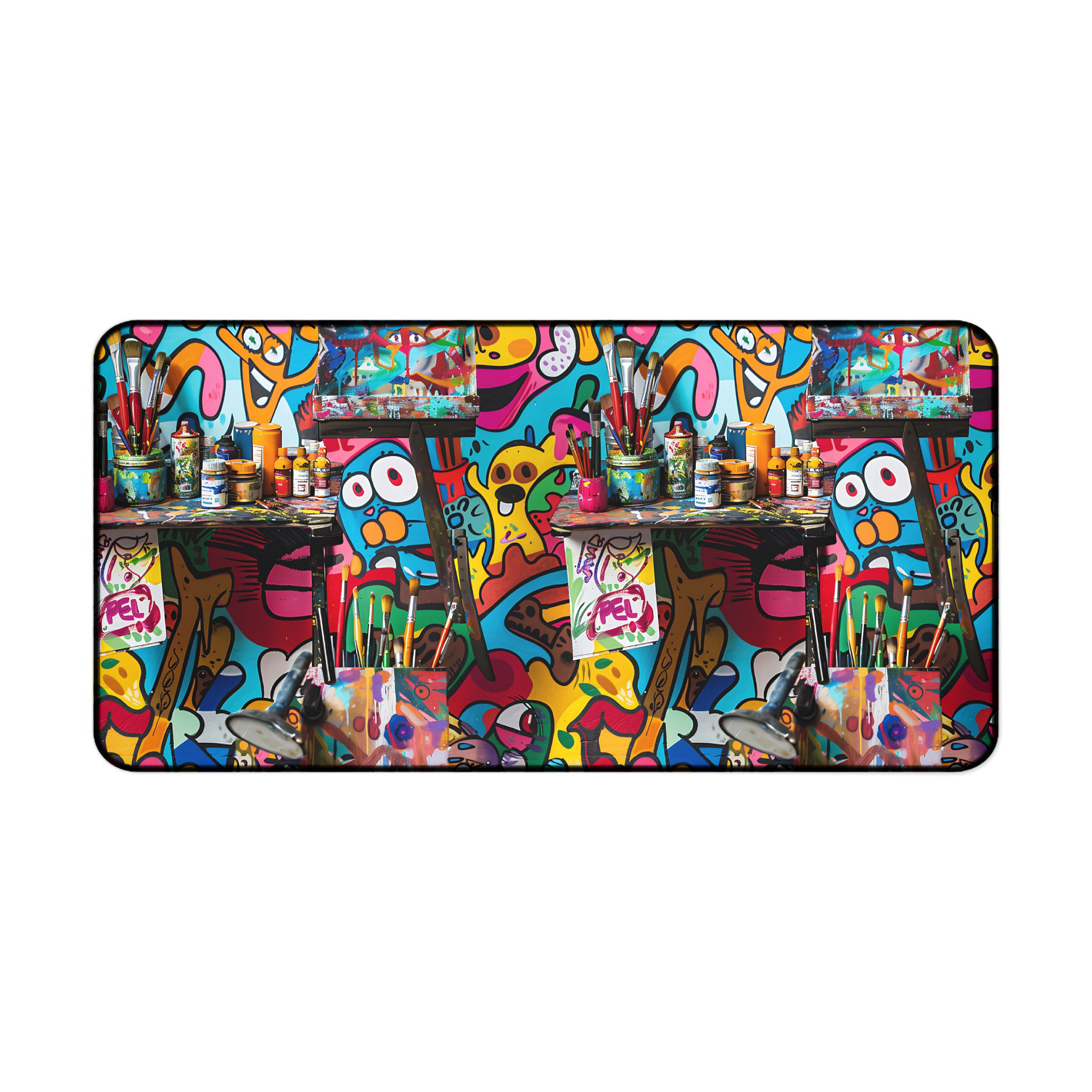 East Urban Home Graffiti Art Desk Mat, Colorful Artist Mouse Pad, Art ...
