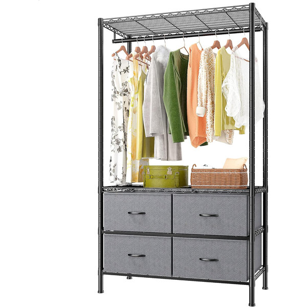 Rebrilliant Clothing Racks With 4 Drawers, Heavy Duty Clothes Rack For ...