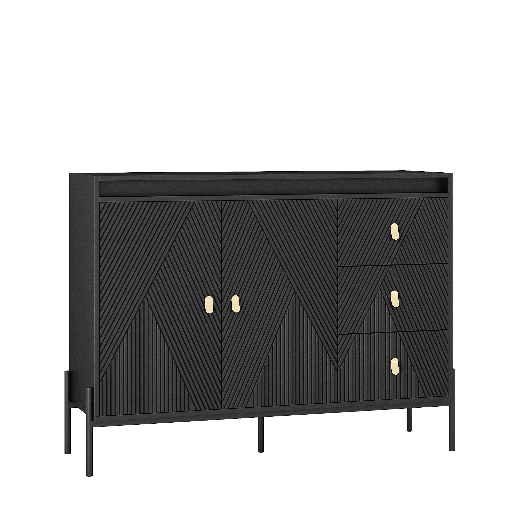 Dakota Fields Buffets & Sideboards, Fluted Sideboard Cabinet, 2 Door 3 ...