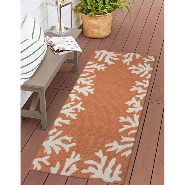 Beachcrest Home Vogt Handmade Tufted Orange Indoor / Outdoor Area Rug ...