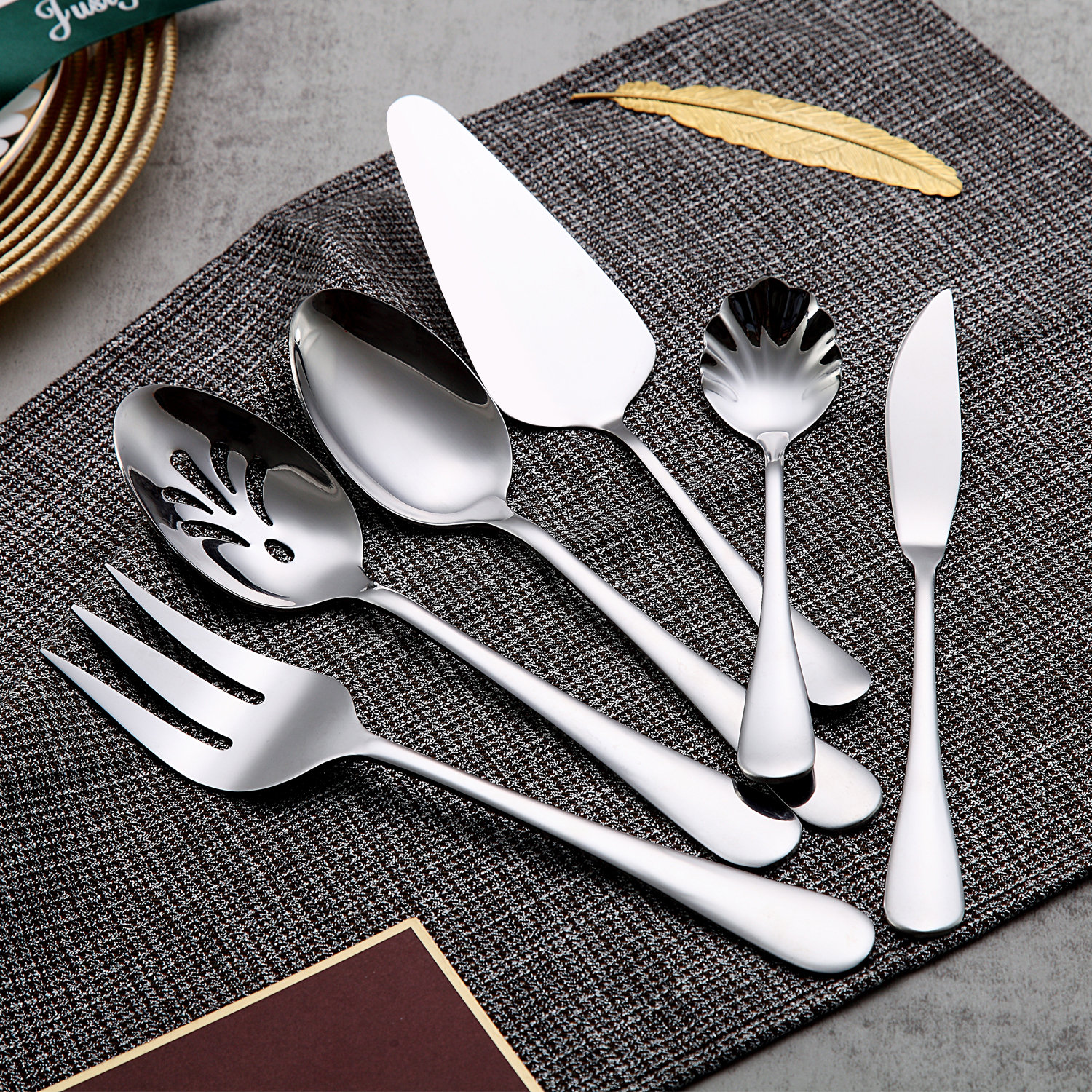 Wrought Studio 18/10 Stainless Steel Elegant Serving & Hostess Flatware ...