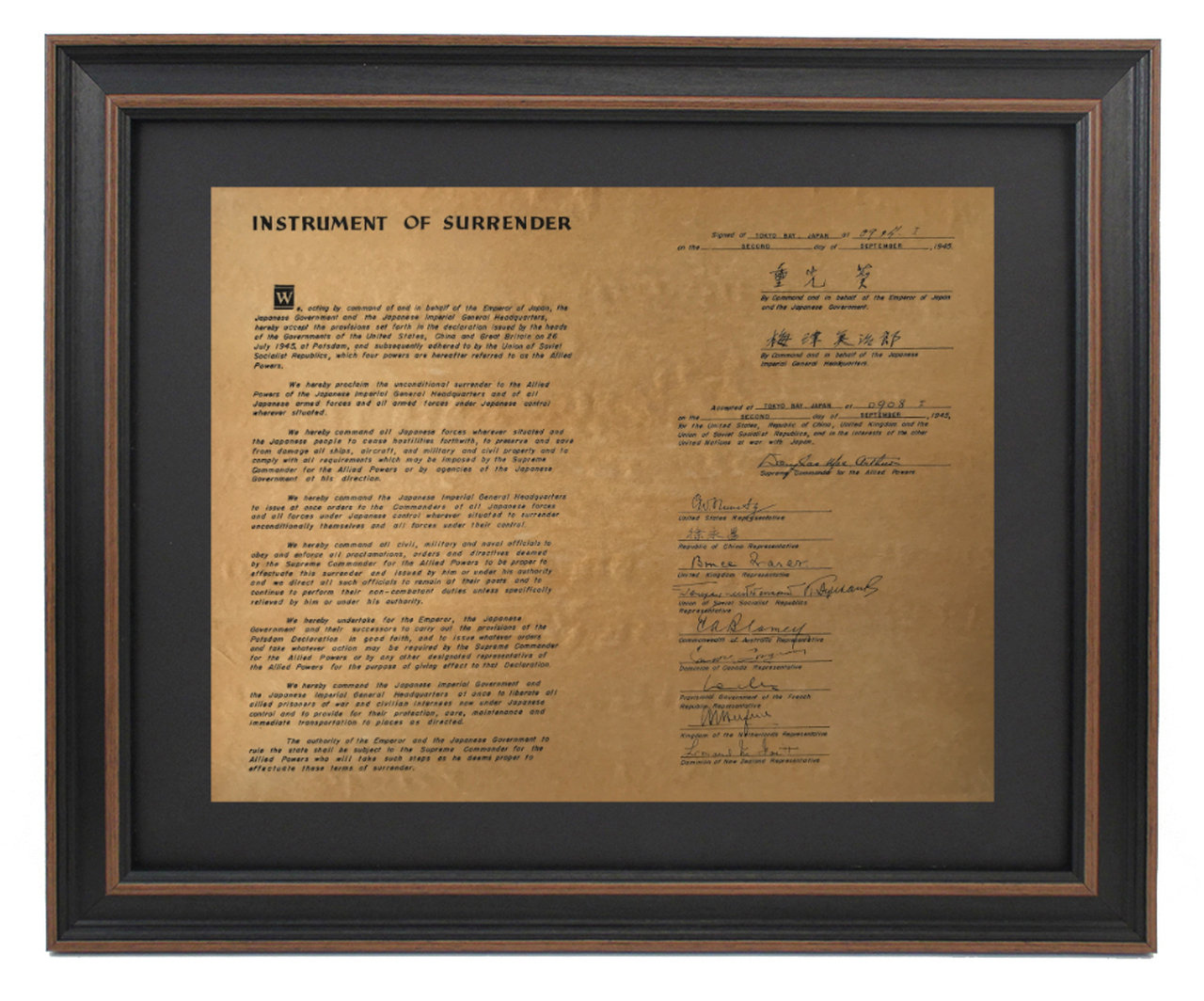 Trinx Japanese Instrument Of Surrender | Framed Textual Art Print on ...