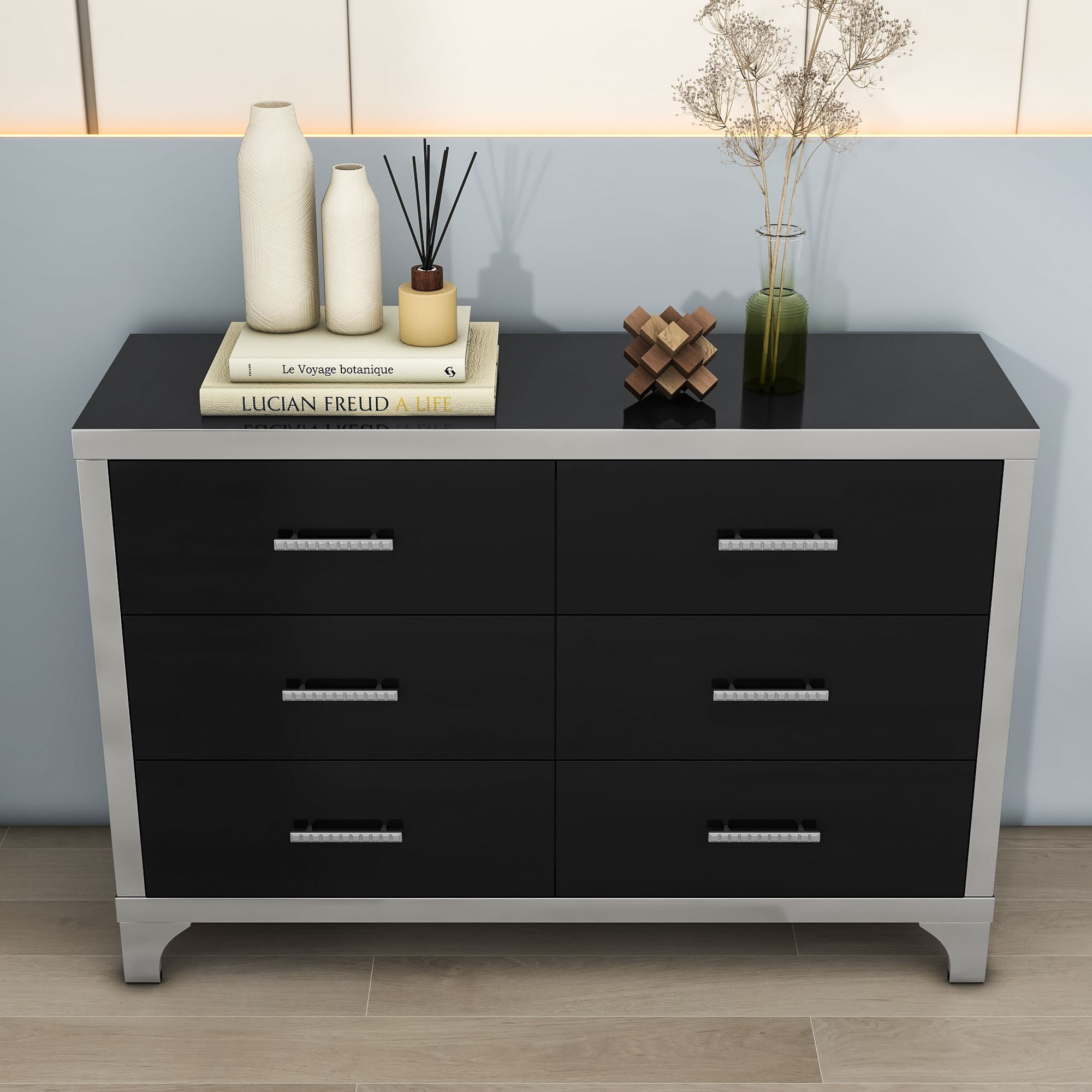 House of Hampton® Corenia Mirrored Dressers, High Gloss Storage Cabinet ...