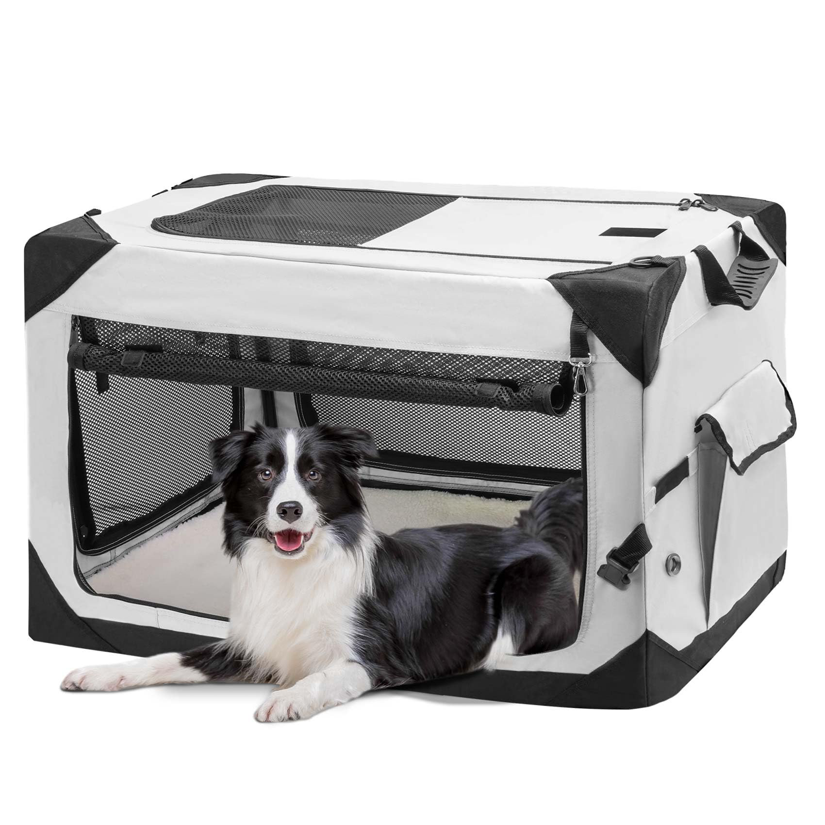 Latitude Run® 30" Soft Collapsible Dog Crate, Portable Travel Dog Crate ...