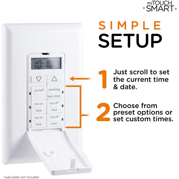 myTouchSmart Simple Set 24-Hour In-Wall Digital Timer & Reviews | Wayfair