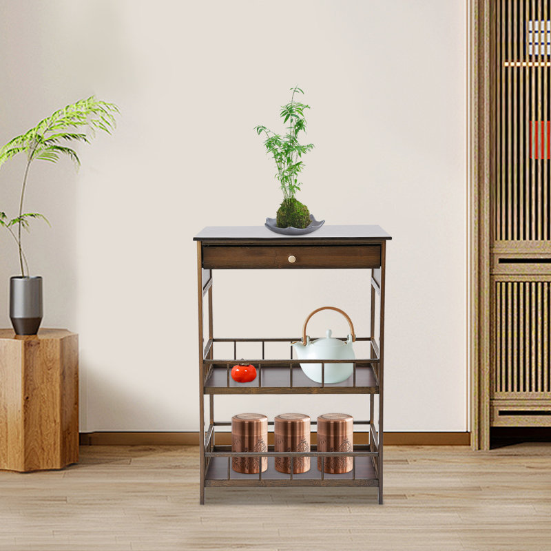 Winston Porter 3 Tier Side Table With Storage Drawer | Wayfair