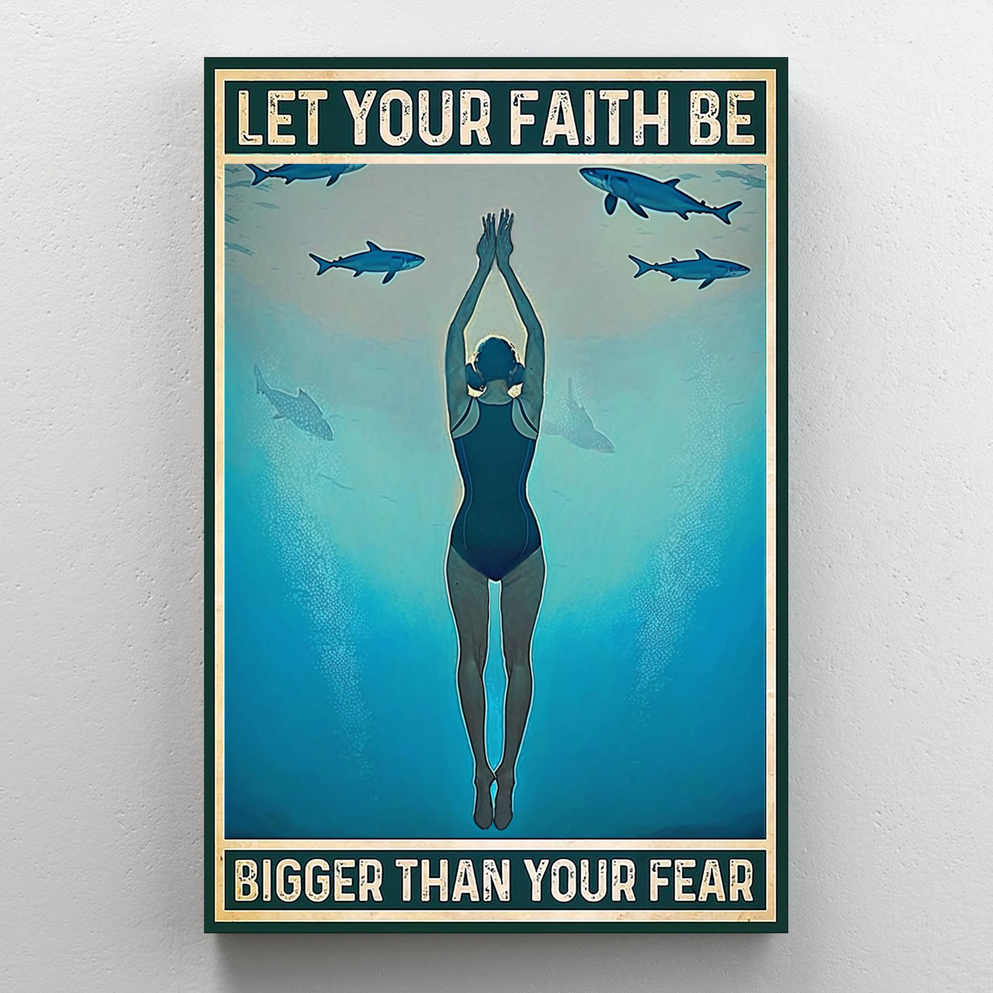Trinx Hertog Swimming Let Your Faith Be On Canvas Graphic Art | Wayfair
