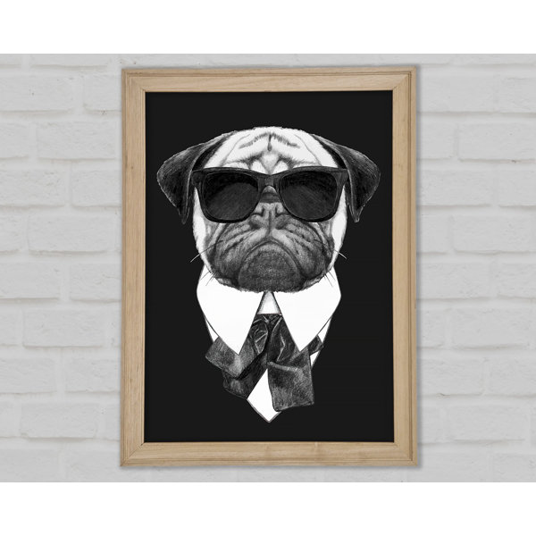 Happy Larry Mafia Pug Dog Framed Print | Wayfair.co.uk