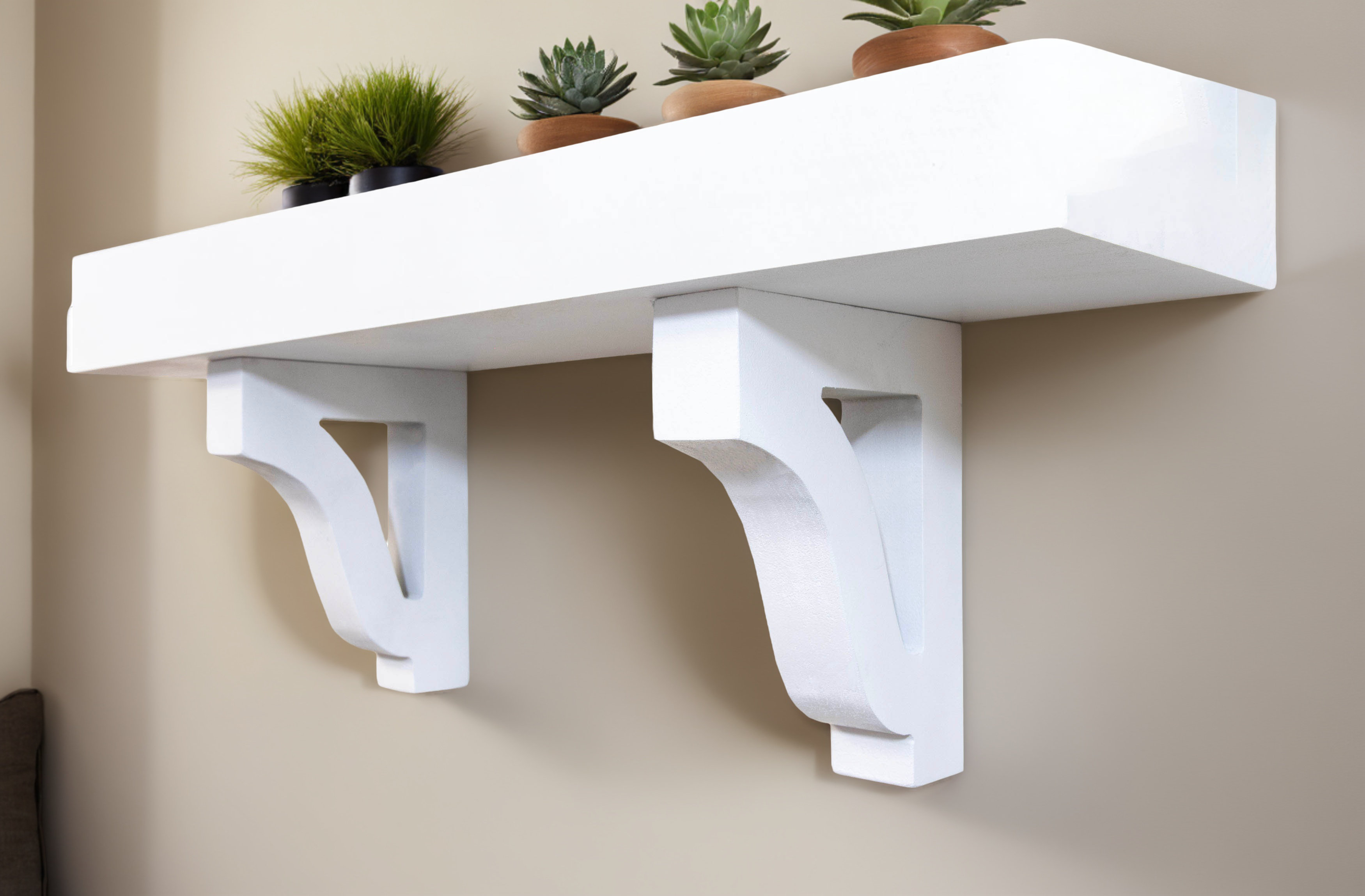 Canora Grey Poplar Floating Shelves W/Corbels | Wayfair