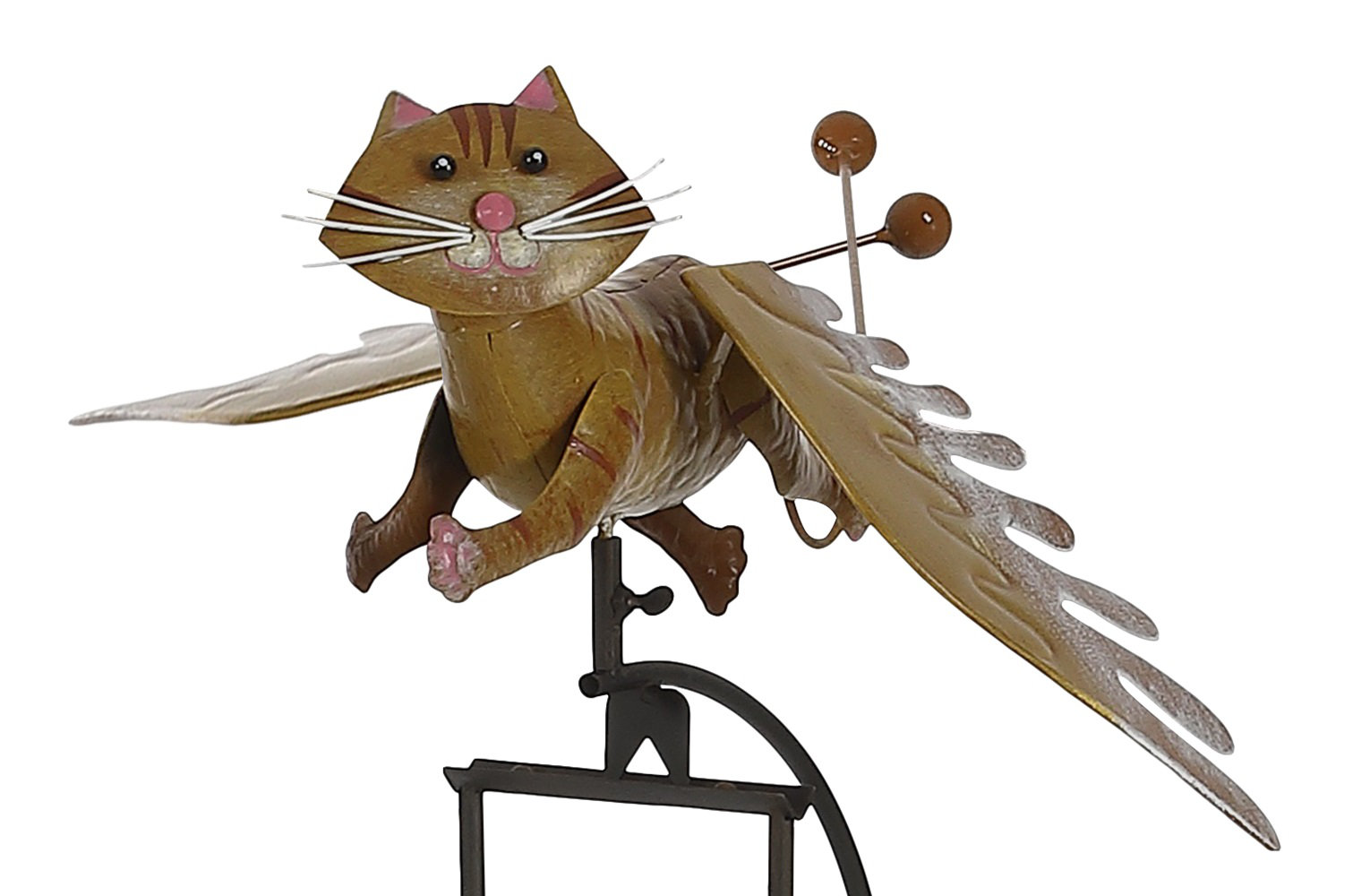 Arlmont & Co. Norush Metal Rustic Cat Flying Rocker Garden Stake | Wayfair