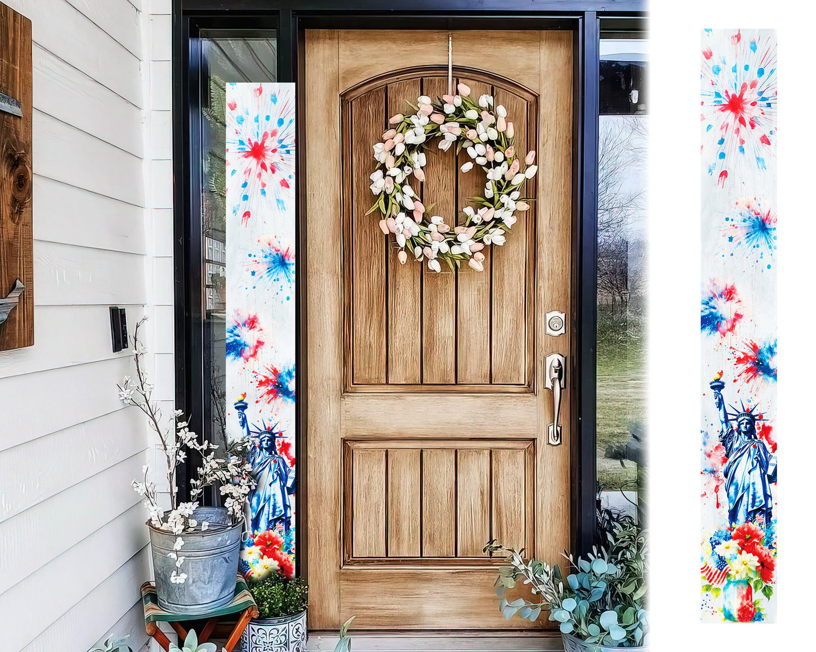 The Holiday Aisle® Ammaz Wood Wall Mounted Outdoor Independence Day Decoration | Wayfair