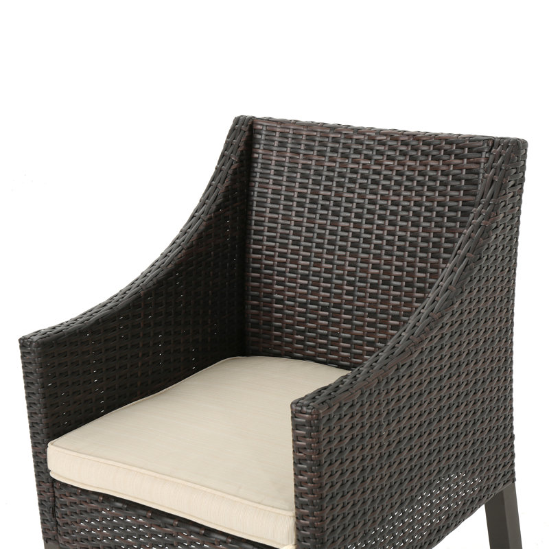 Winston Porter Amarveer All Weather Wicker Dining Armchair with Cushion ...