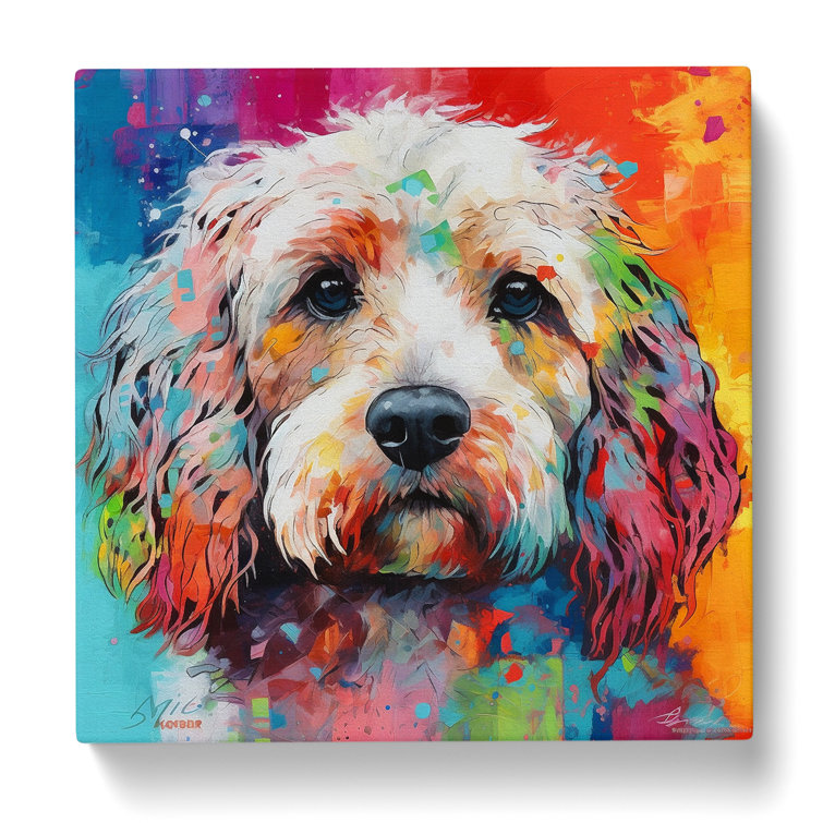 Marlow Home Co. Cockapoo Colour Field Painting - Print | Wayfair.co.uk