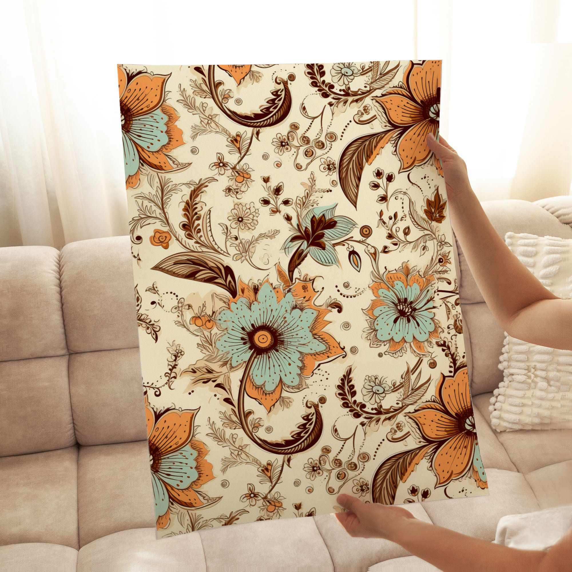 Winston Porter Floral Boho Henna Flowers III Bohemian Unframed Art ...
