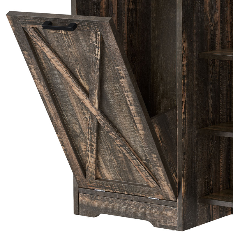 Balconera 13 Gallon Tilt Out Trash Can Cabinet with Power Outlet ...