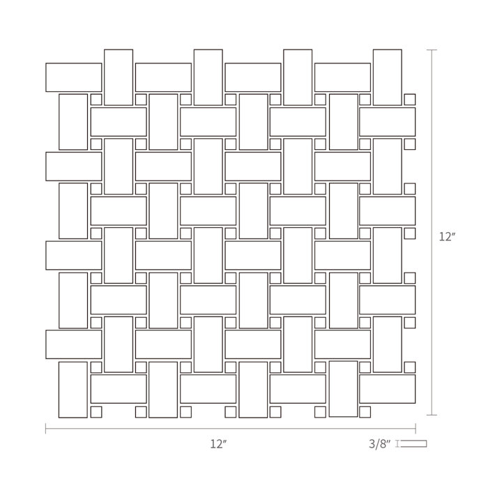 MatrixStoneUSA Carrara 1" x 2" Marble Basketweave Mosaic Wall & Floor ...