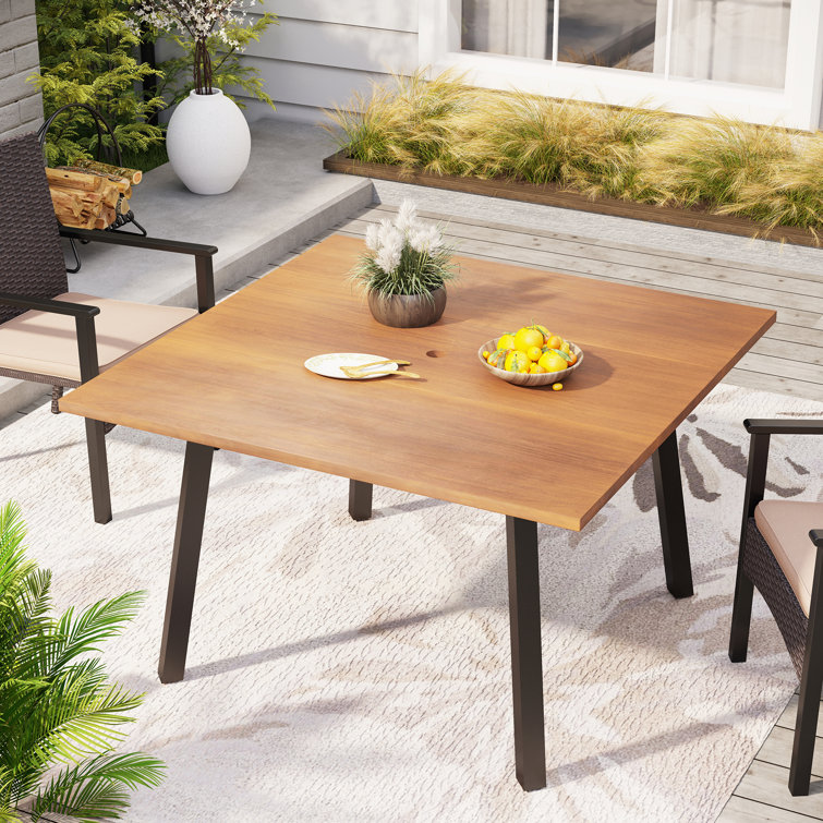 Lark Manor Argyri Square Steel Outdoor Dining Table & Reviews | Wayfair