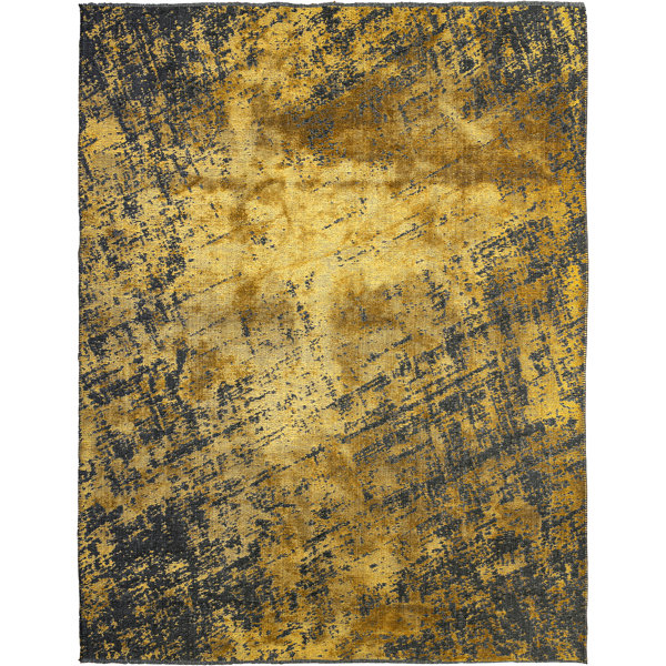 Woven Concepts Rapture Yellow/Black Abstract Luxury Area Rug | Wayfair