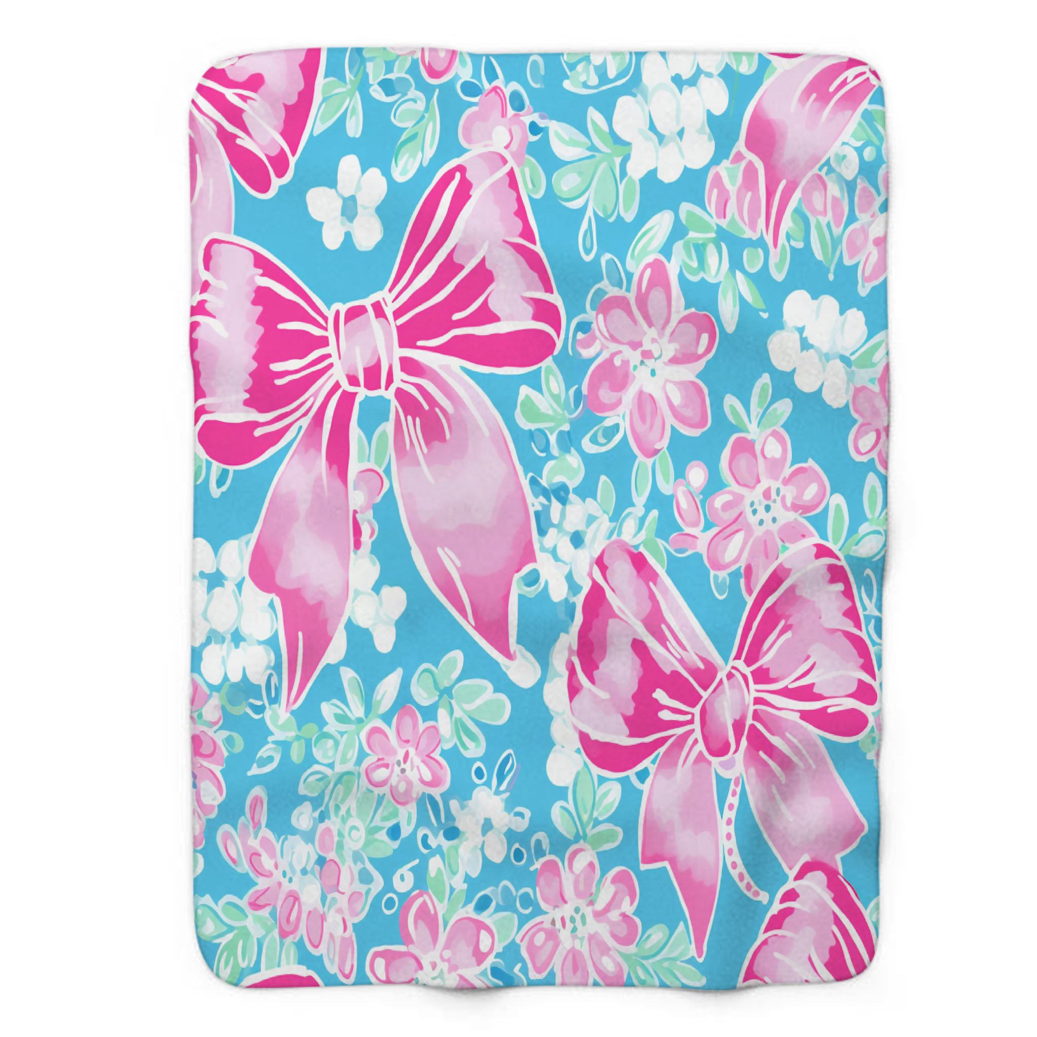 MentionedYou Floral Ribbon Art - 1 Piece Premium Sherpa Blanket | Wayfair