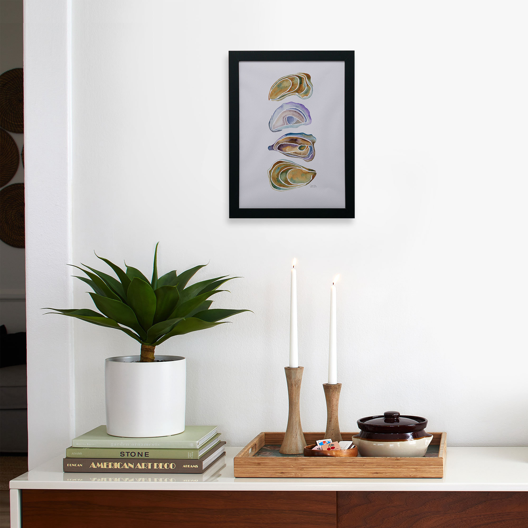 Deny Designs Jessica Larson Watercolor Oysters Framed Poster | Wayfair