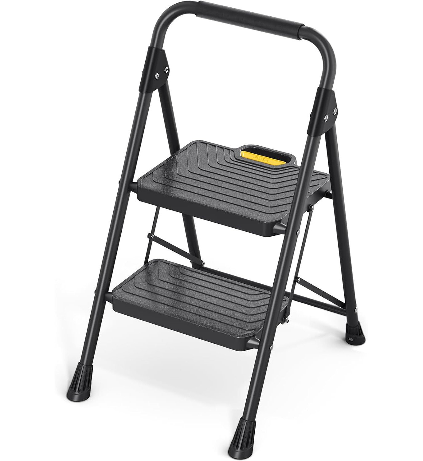 Latitude Run® 2 Step Ladder Sturdy Steel Step Stool With Anti-Slip Wide ...