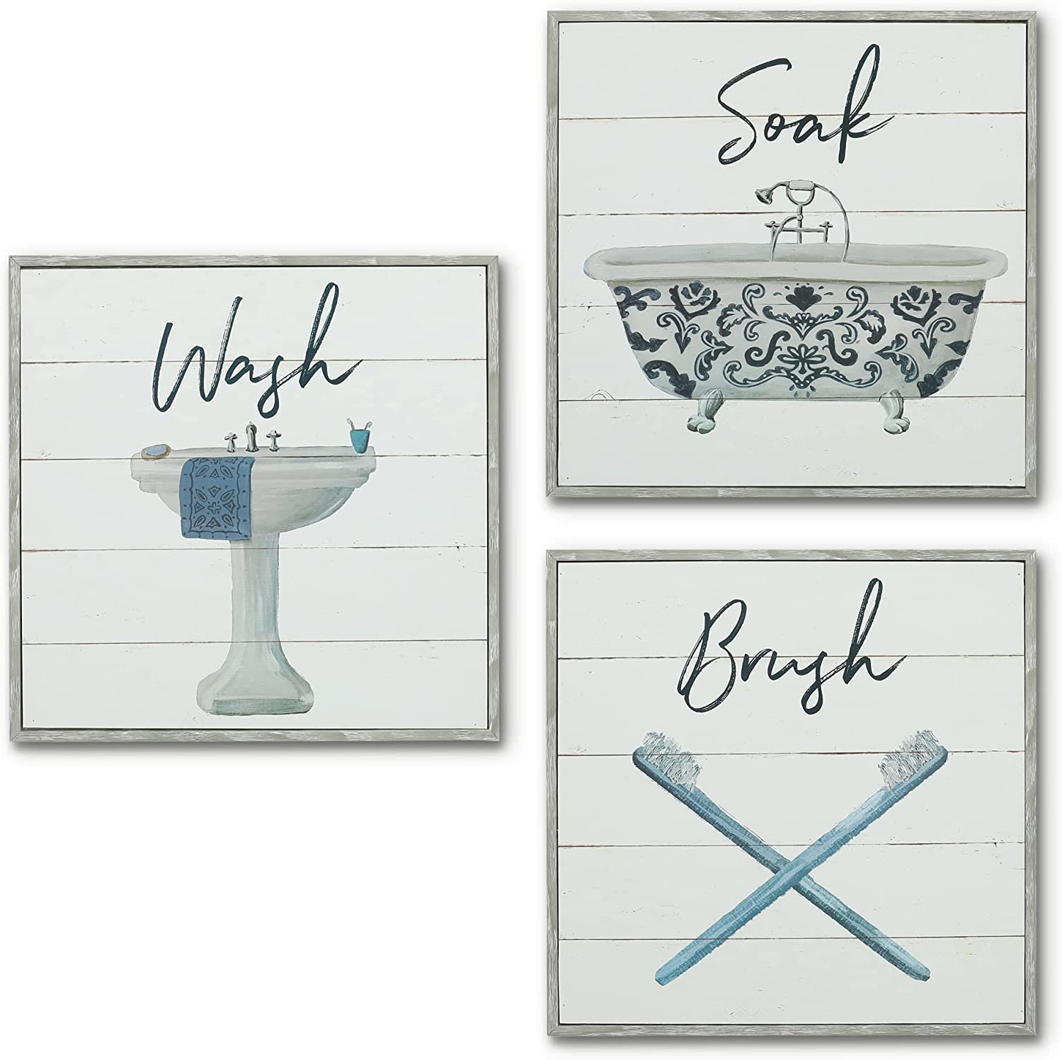 Trinx Americanflat Bathroom Signs 10.5x10.5 - 3 Piece & Reviews | Wayfair
