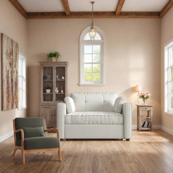 George Oliver Sharray 2-Piece Modern Linen Blend Upholstered Tufted ...