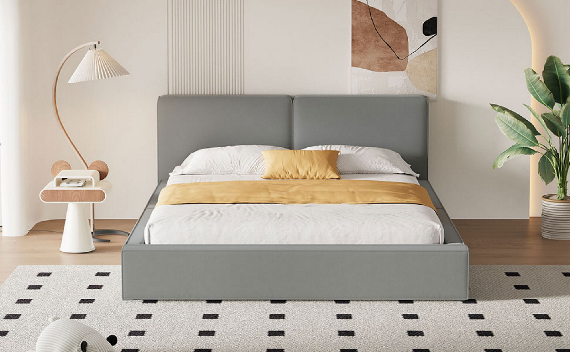Mercer41 Upholstered Platform Bed, Grounded Bed with Stable Frame | Wayfair