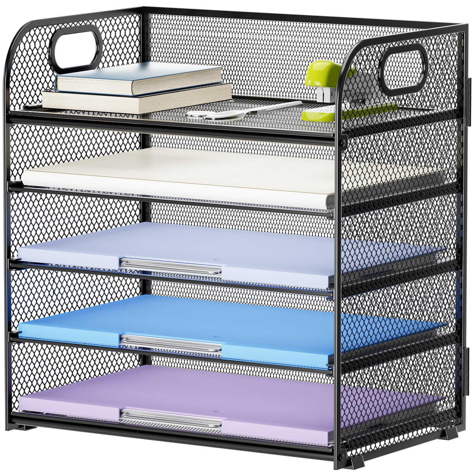 Inbox Zero 5 Tier Paper Organizer Letter Tray, Mesh Desk File Organizer ...