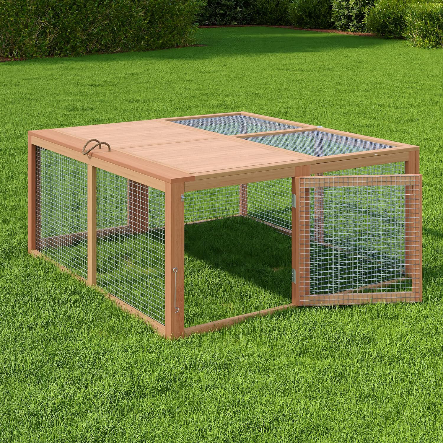 Tucker Murphy Pet™ Folding Portable Chicken Coop & Rabbit Hutch, Wooden ...