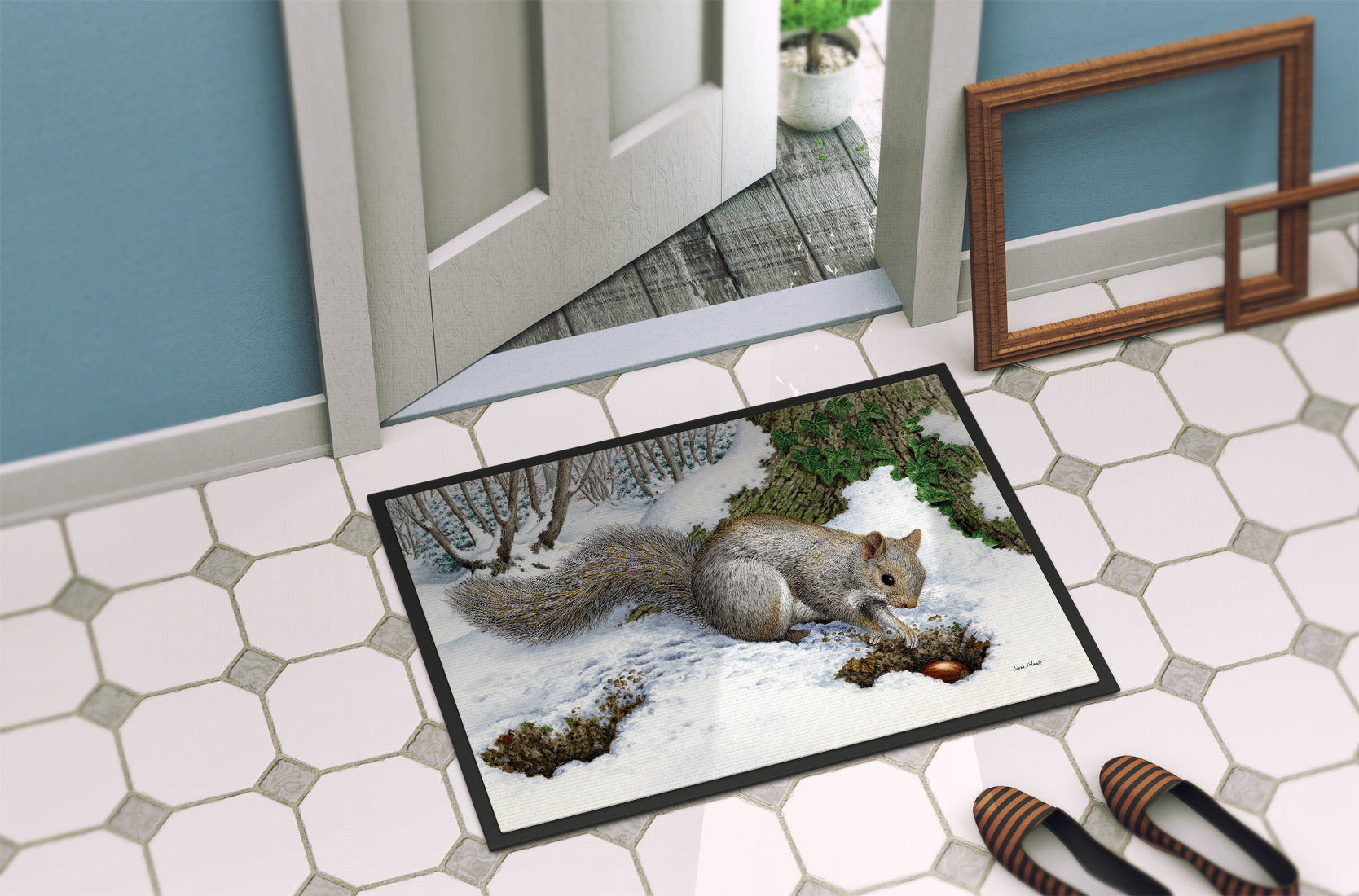 Winston Porter Turlock Squirrel Non-Slip Outdoor Door Mat | Wayfair