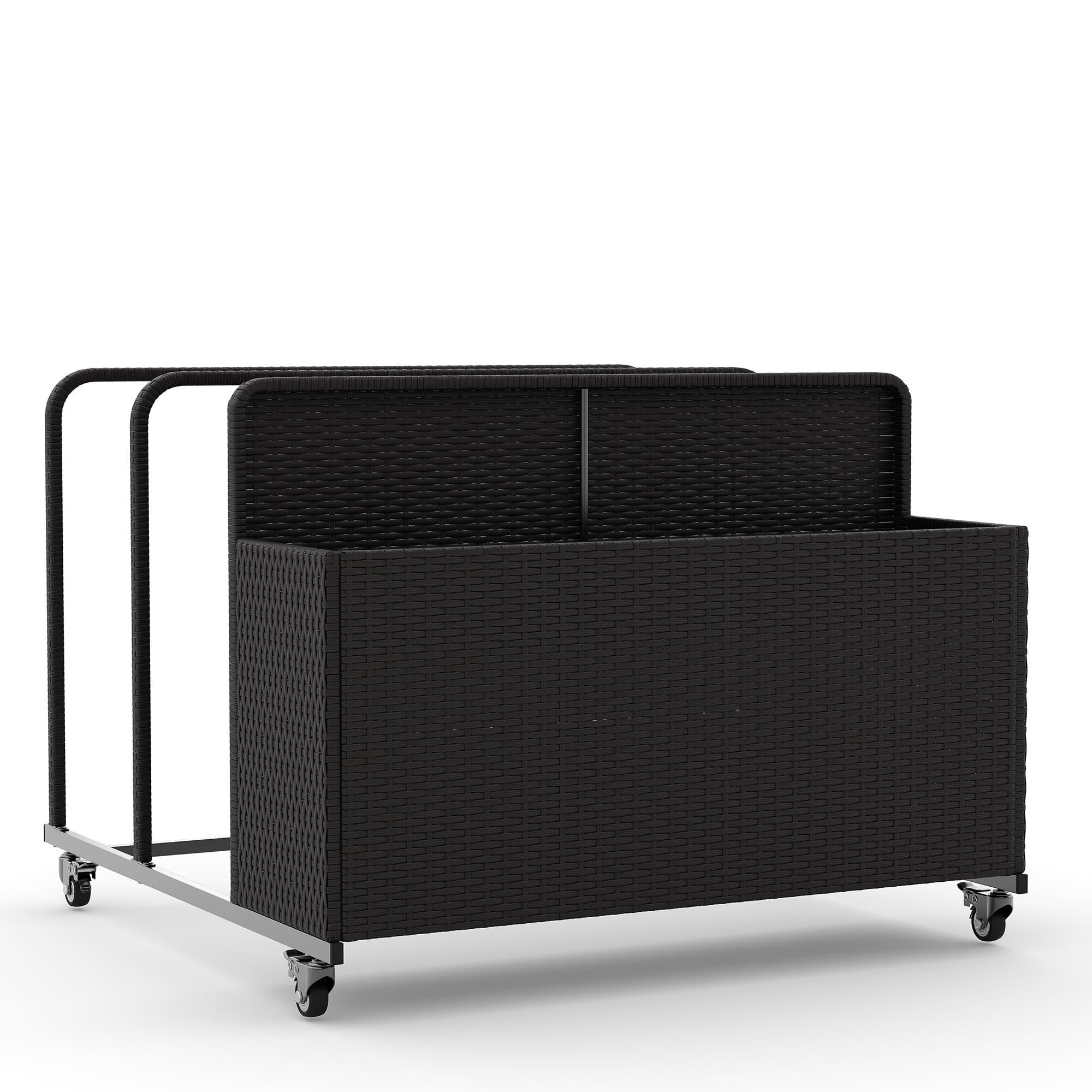 gaomon Outdoor Rattan Pool Caddy With Wheels, Outdoor Wicker Patio ...