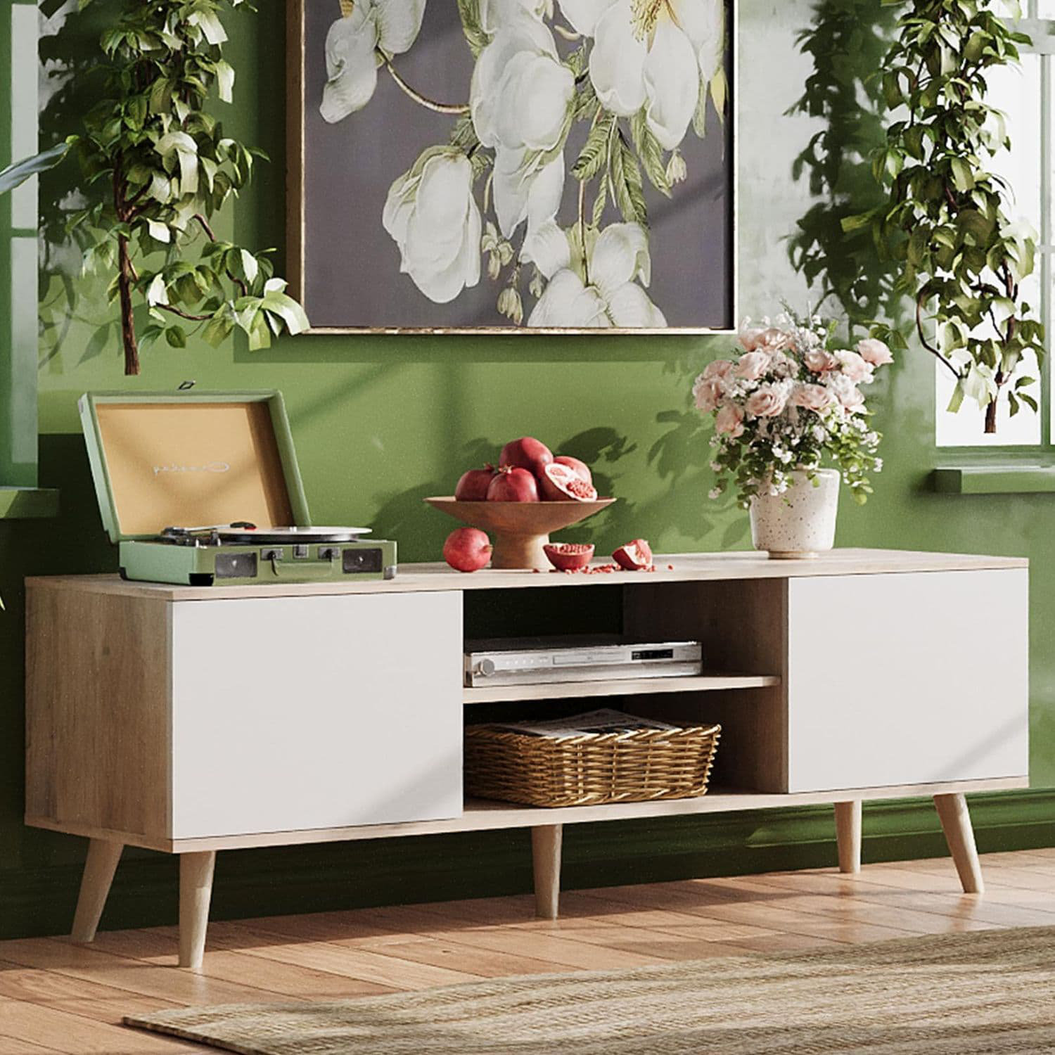 George Oliver Demaree Solid Wood 53.5'' W Storage Credenza & Reviews ...