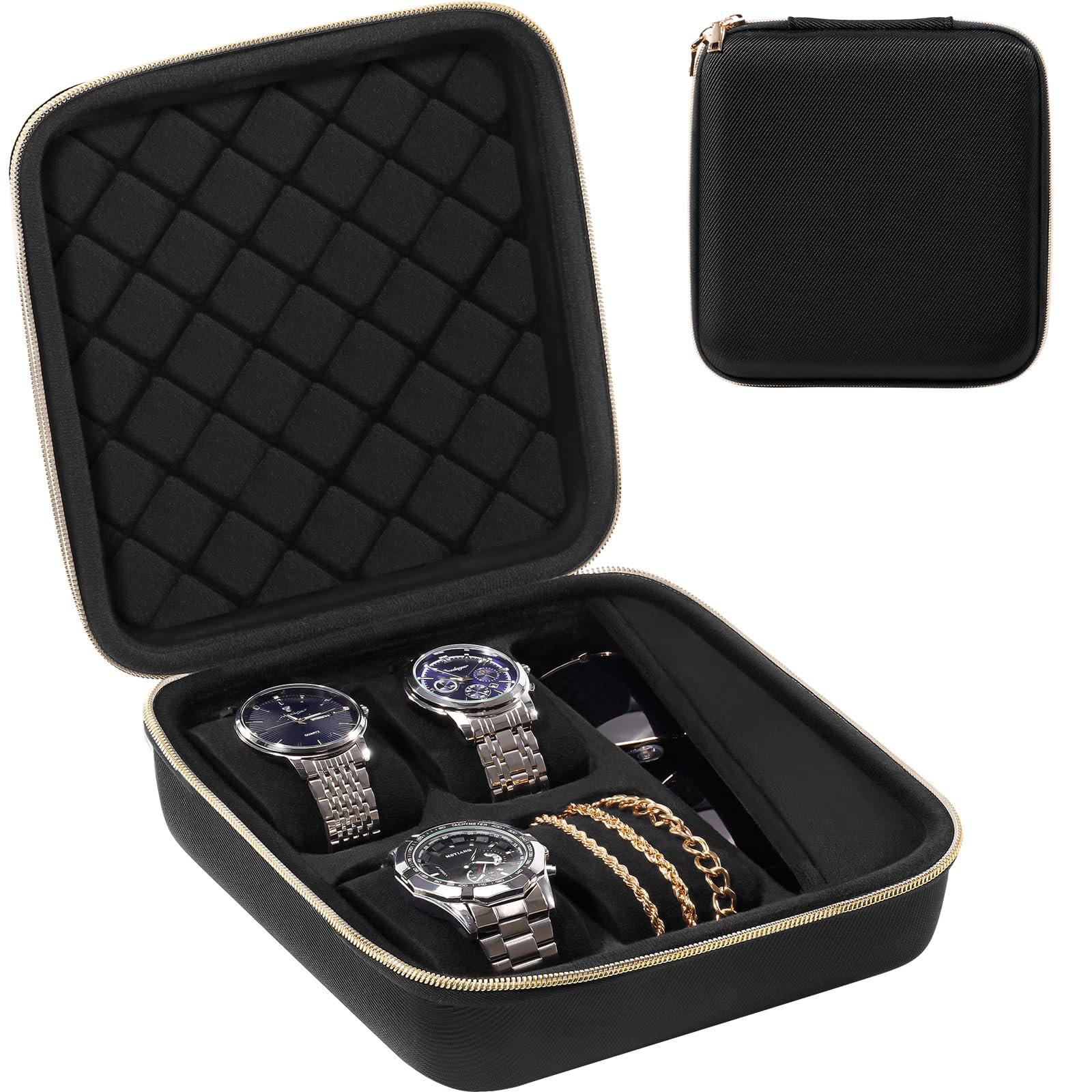 Latitude Run® Travel Watch Case, 4 Slots Hard Shell Storage Box | Wayfair