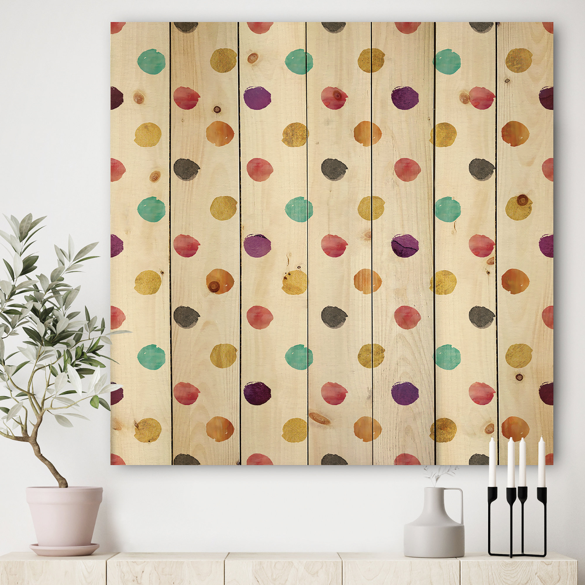 East Urban Home Orange Blue and Purple Polka Dot Pattern - Transitional ...