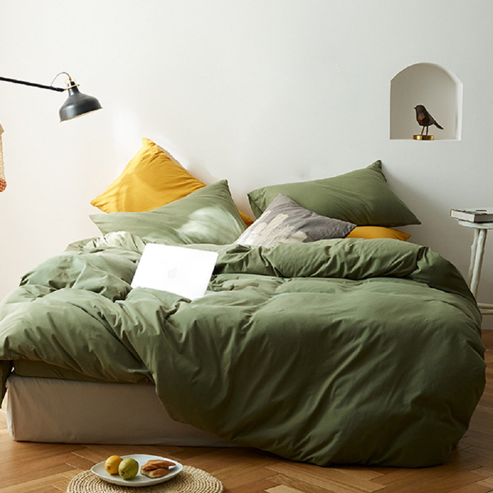Nayoroom Green Solid Color Plain Microfiber Duvet Cover & Reviews | Wayfair