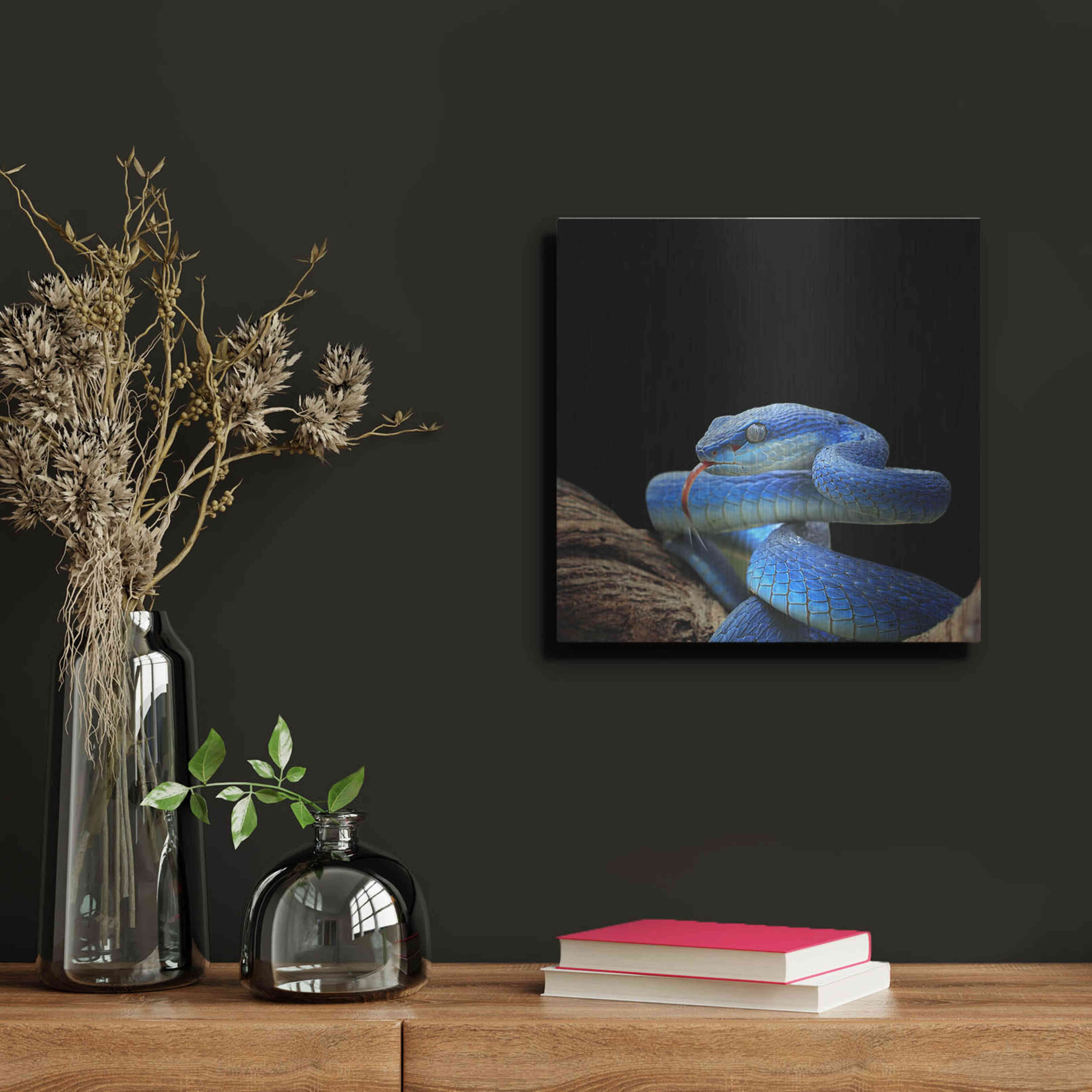 Ebern Designs " Slithering Cobalt " by Luxe Metal Portfolio | Wayfair