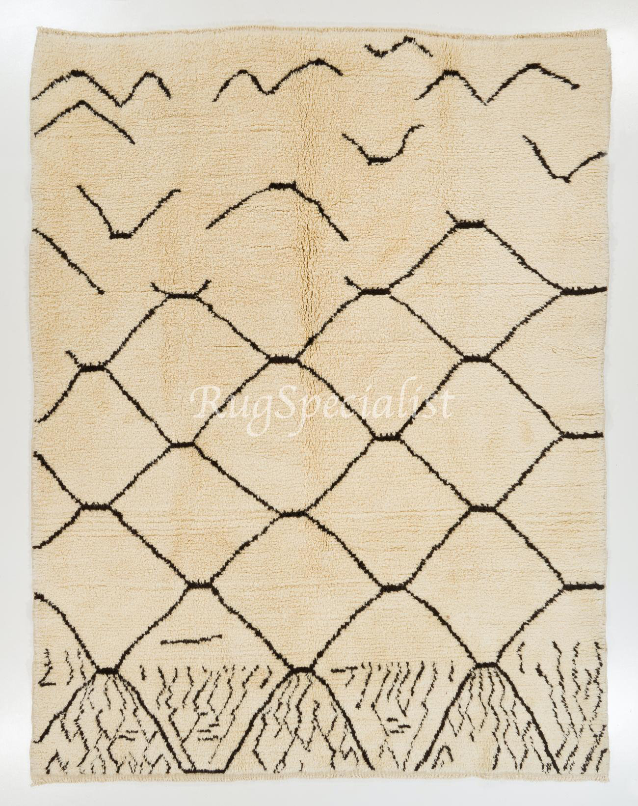 RugSpecialist "Freedom" Moroccan Rug, 100% Natural Un-Dyed Wool, Modern ...