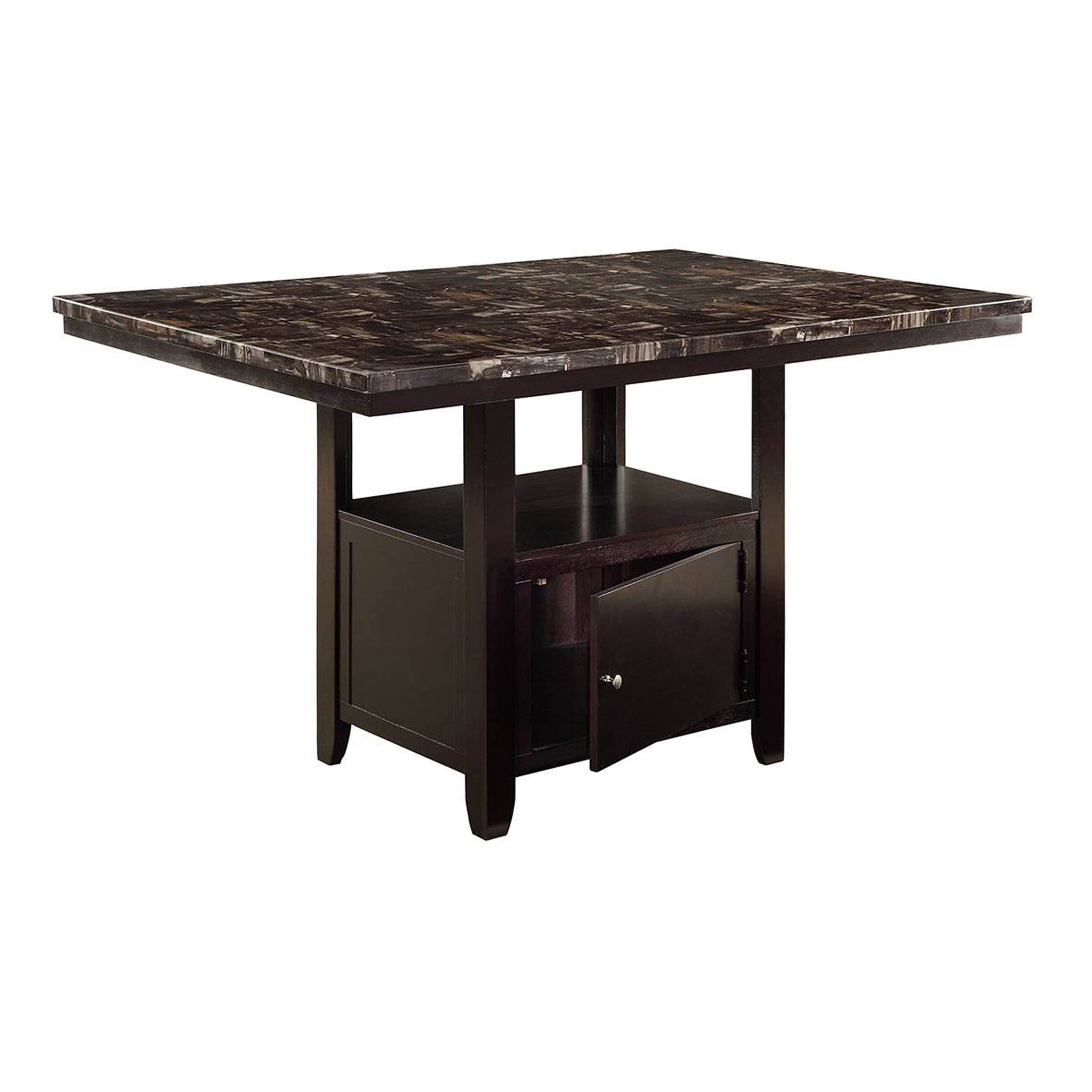 Latitude Run® Dining Room 1Pc Counter Height Table W Shelve Storage ...