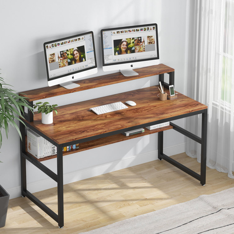 Inbox Zero Metal Base Computer Desk & Reviews | Wayfair